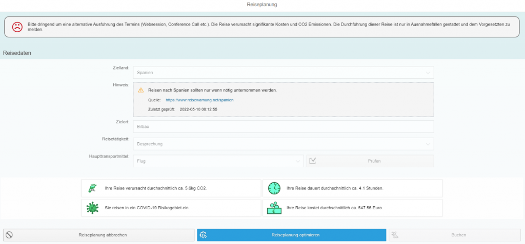CO2Companion - conovum: Ökologische Bewertung Ihrer Geschäftsreisen